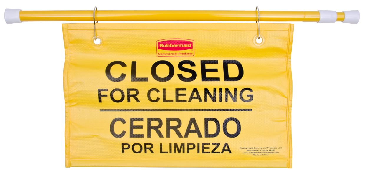Rubbermaid Expandable Safety Hanging Sign with Multi-Lingual "Closed ...