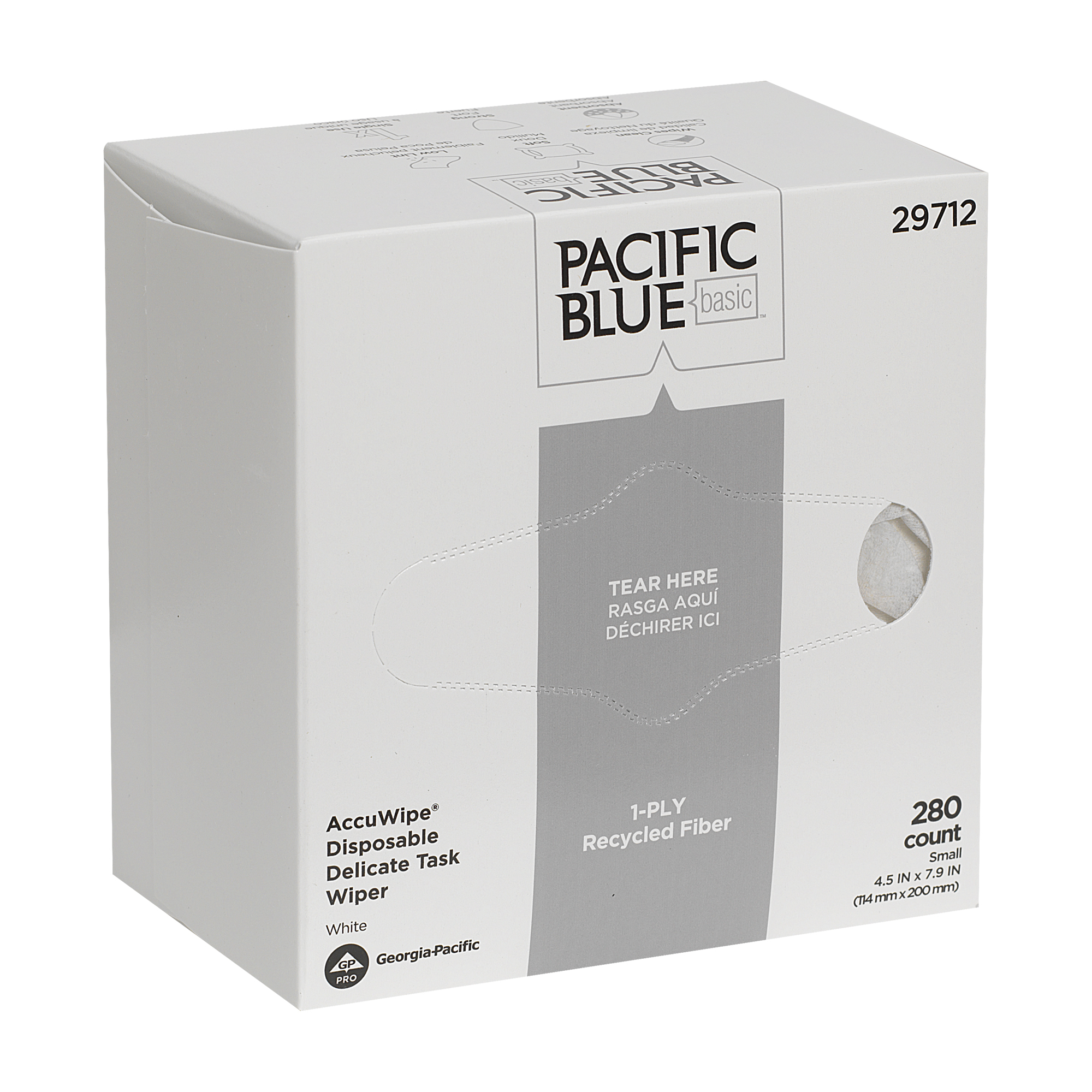 GP Pro 29712 Pacific Blue Basic AccuWipe Recycled 1-Ply Delicate Task ...