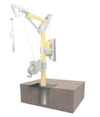 FrenchCreek PD6 Floor Mount Cast in Place Davit Base - 32091 | Commercial & Industrial Supplies