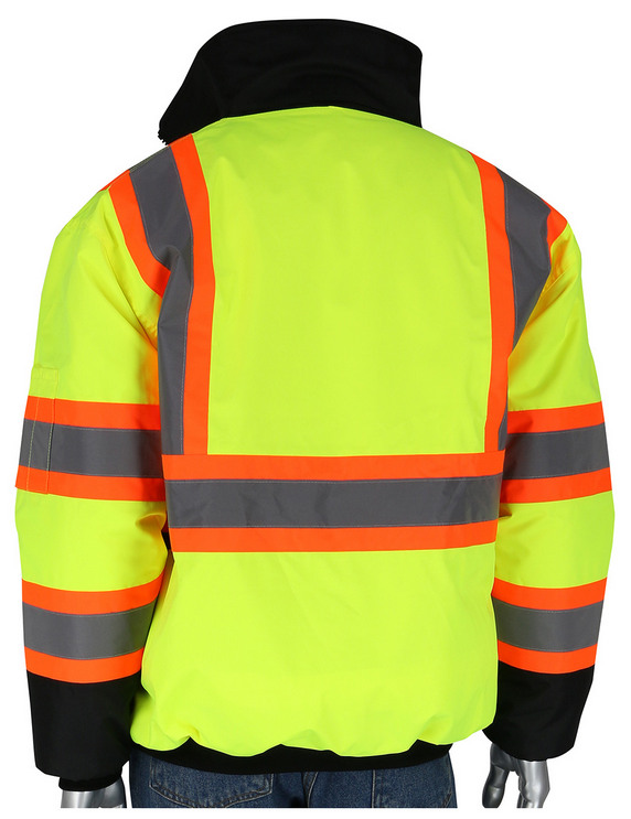 ANSI Type R Class 3 Value Two-Tone, Black Bottom Bomber Jacket - Yellow ...