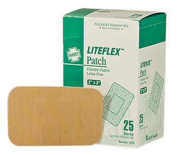 Liteflex Patch Adhesive Bandages - 2" x 3", Flexible Fabric, Latex Free ...