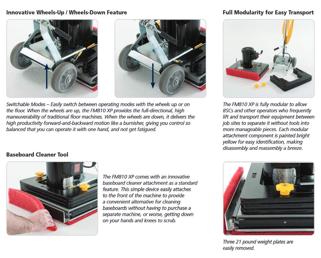 Advance FM810 XP 14" x 20" Orbital Floor Machine with Baseboard Cleaner ...