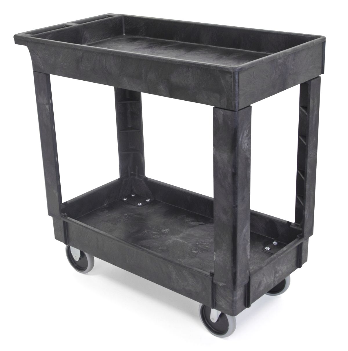Rubbermaid Two Shelf Utility Cart with 5" Swivel Casters - 500 lb ...