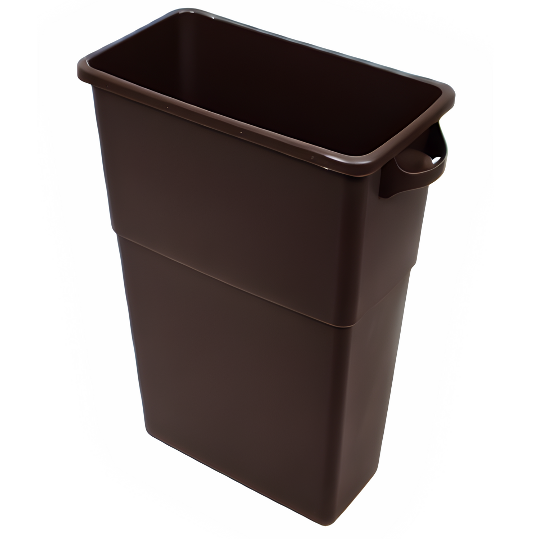 Thin Bin Container Plastic Indoor Waste Container Receptacle - Brown ...