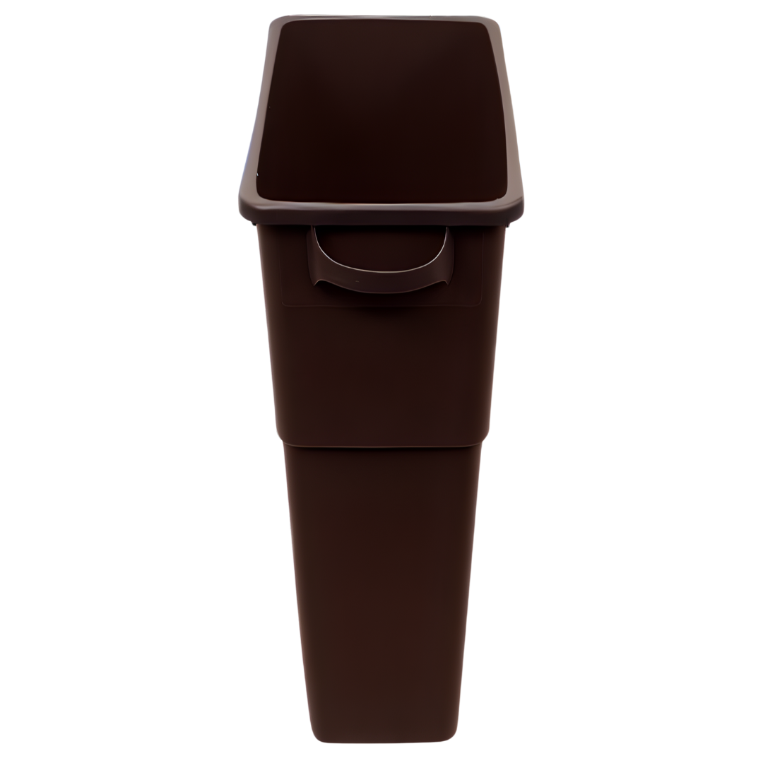 Thin Bin Container Plastic Indoor Waste Container Receptacle - Brown ...