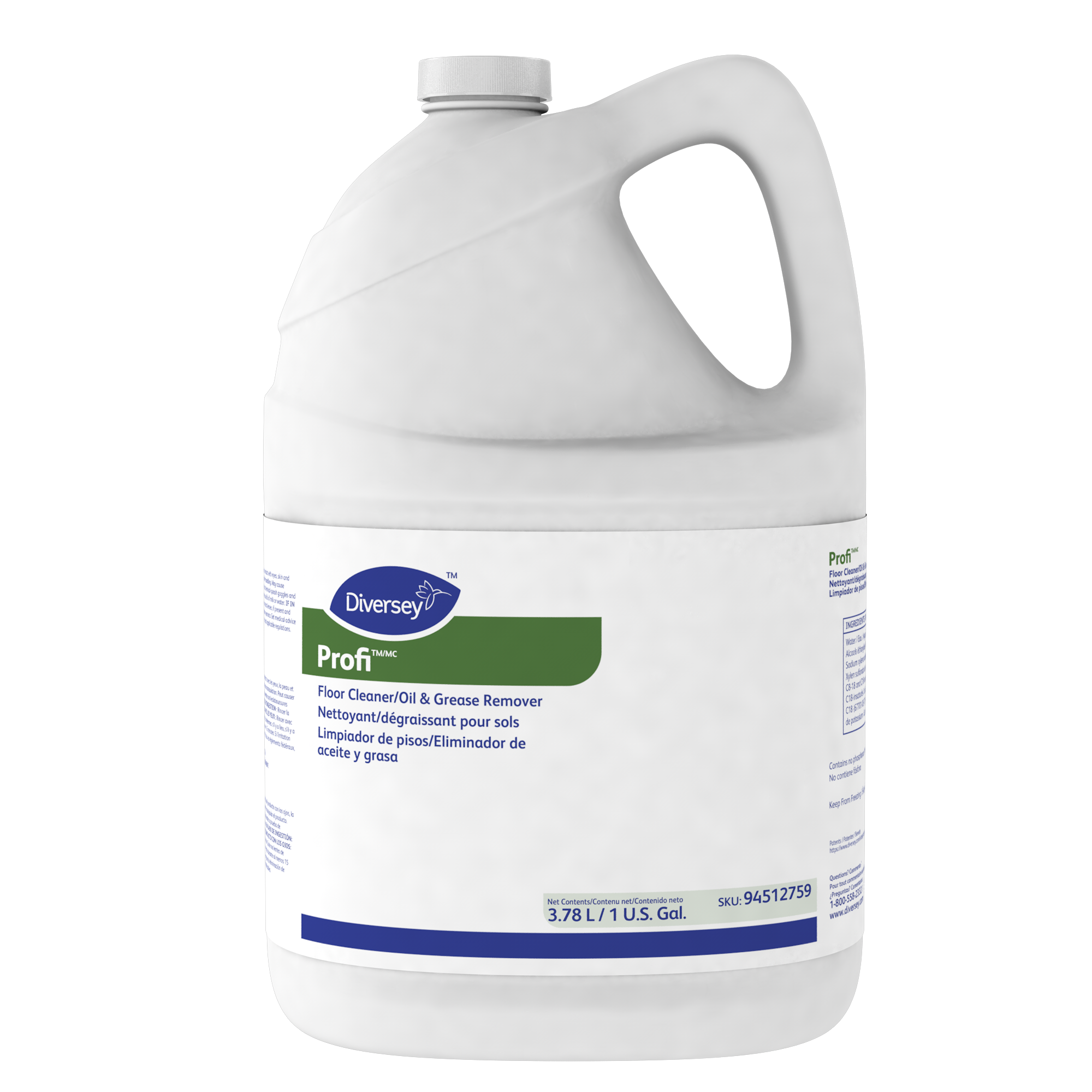 Diversey Profi Floor Cleaner & Grease Remover 94512759 - Gallon - 11453 ...