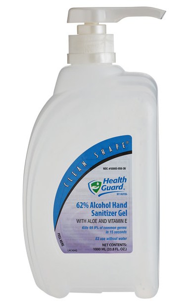 Health Guard 62% Alcohol Hand Sanitizer Gel - 1000ml, 8 per case ...