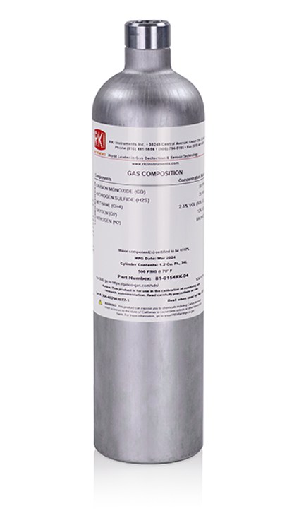 RKI Instruments 81-0154RK-04 34AL Calibration Gas Cylinder - 4 Gas ...