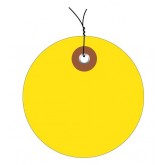 3" Circle Yellow Plastic Circle Tags - Pre-Wired - SupplyDen