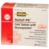 Hart Health Relief-PE Cold Tablets with Decongestant - 50 packs of 2 ...